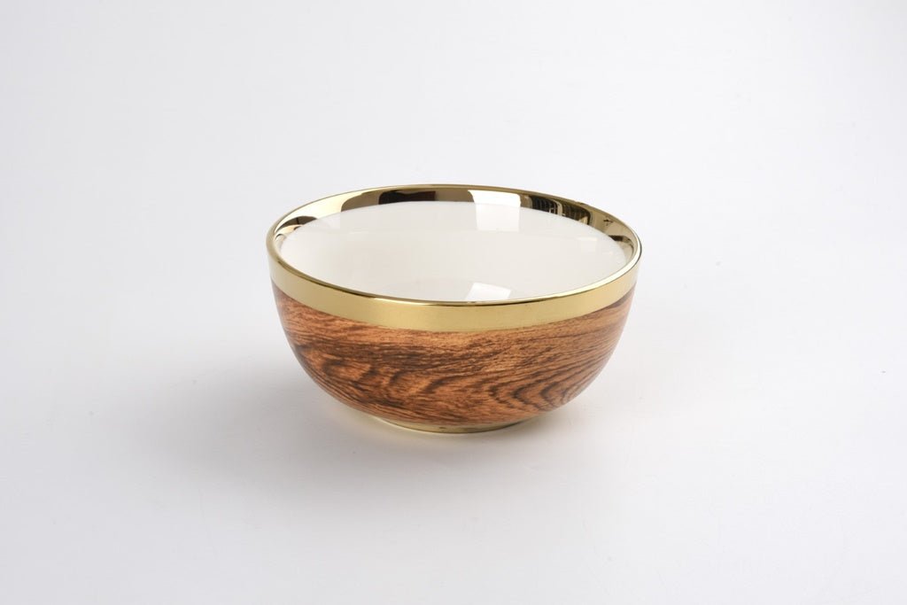 Small Wood and Gold Finished Bowl - Pampa Bay – Gaines Jewelers