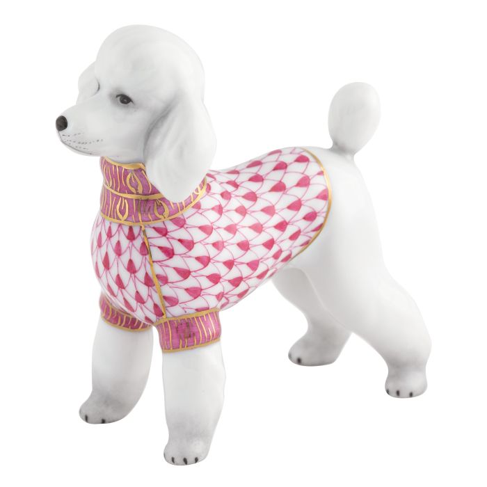 **Toy Poodle - Raspberry - Herend – Gaines Jewelers